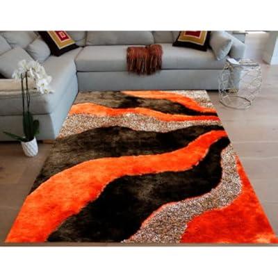 dark orange patterned rug