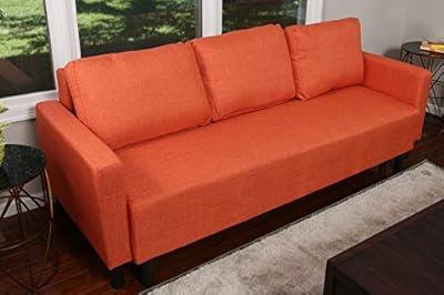 rust orange sofa bed
