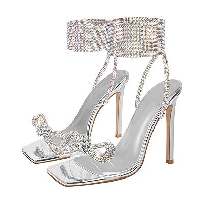 diamond bow sandals